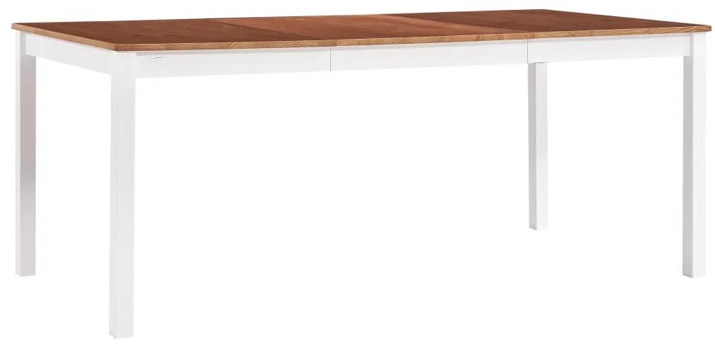 283408 vidaXL Jídelní stůl bílo-hnědý 180 x 90 x 73 cm borové dřevo