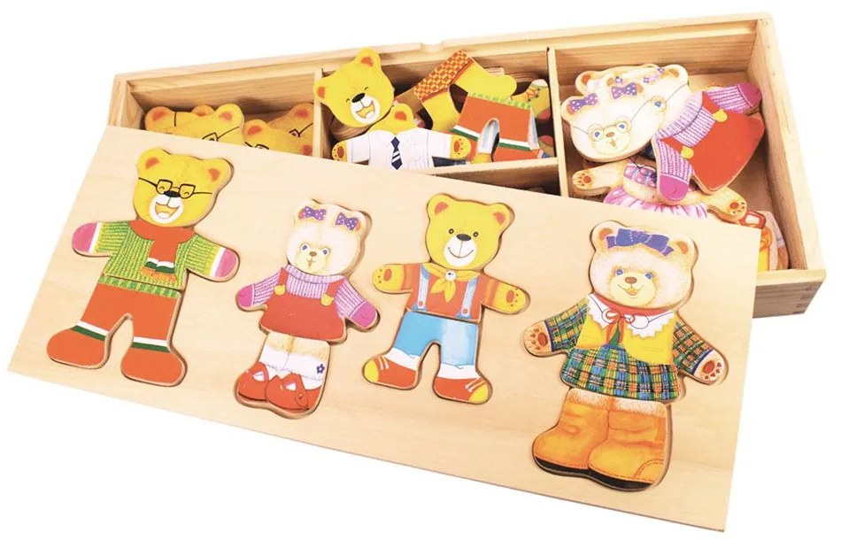 Bigjigs Toys Oblékací puzzle Medvědí rodinka