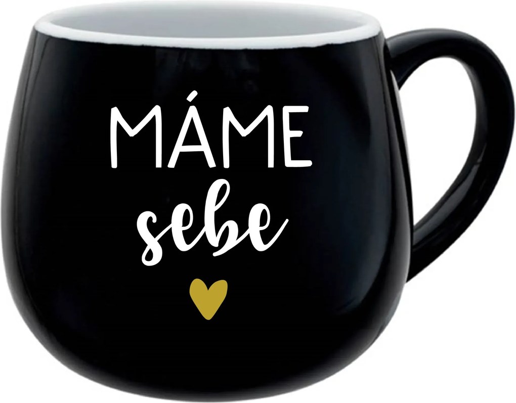 MÁME SEBE - černý keramický hrníček 300 ml