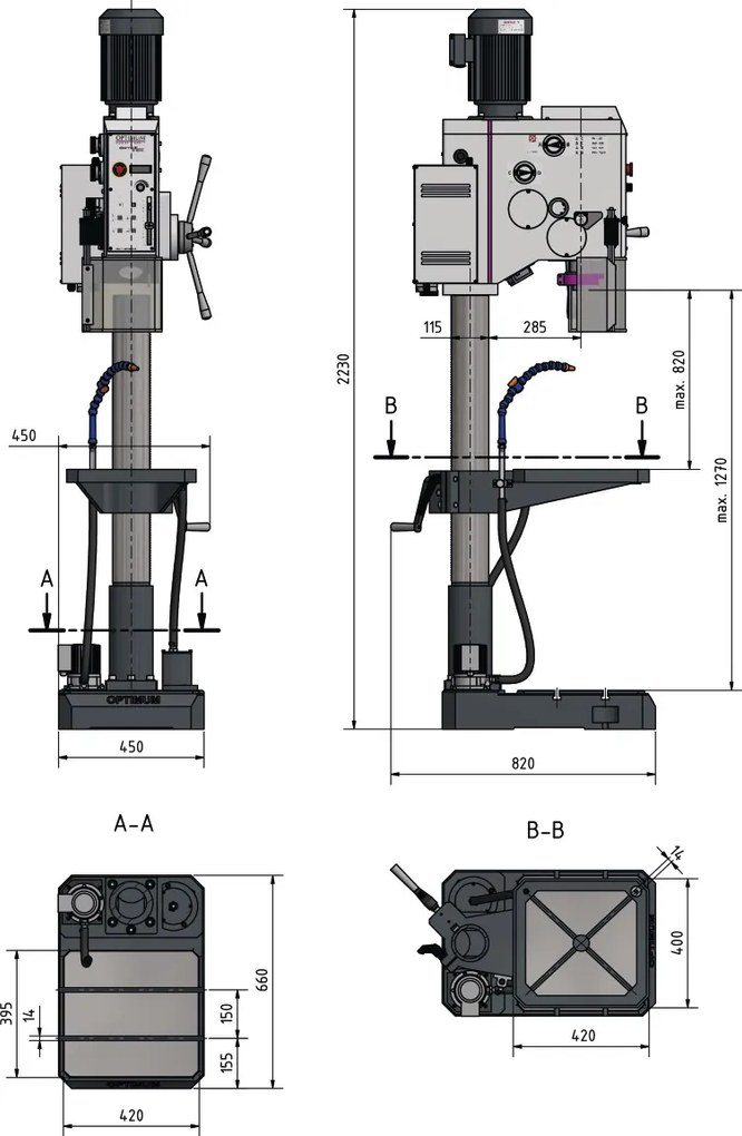 Sloupová převodová vrtačka OPTIdrill DH 32 GSV