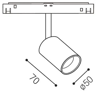 LED2 6092133D Mayo, černý reflektor pro Mag track 48V, 10W 3000K DALI, Ø5cm