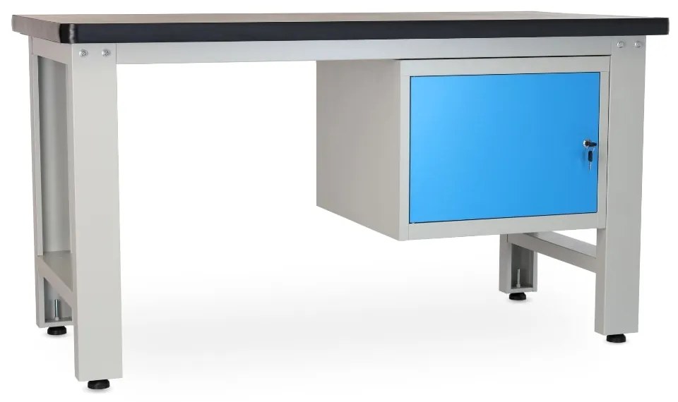 Dílenský stůl Solid MDF-01, 150 cm, závěsný box, černá