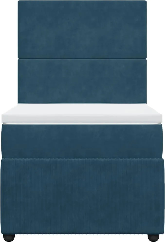 Box spring postel s matrací tmavě modrá 90x200 cm samet 3292236