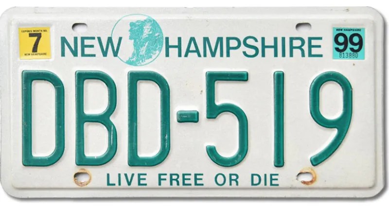 Americká SPZ New Hampshire Live Free DBD-519