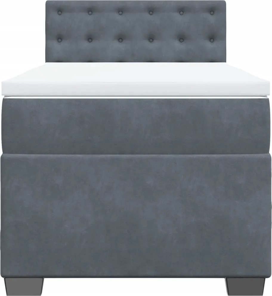 Box spring postel s matrací tmavě šedá 90x200 cm samet 3288511