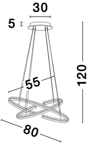 LED lustr Torrente 40 černé