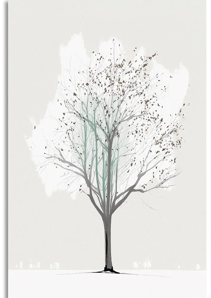 Obraz minimalistický strom v zimě