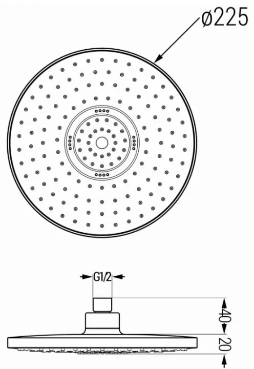 Sprchová hlavice MEXEN 22 cm černá