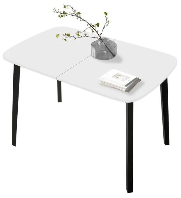 Rozkládací jídelní stůl Grazpen S 130x80, Barva dřeva: bíla + černá