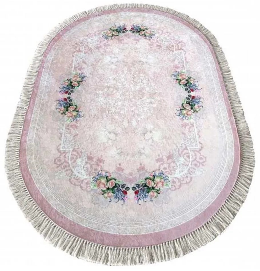 Kusový koberec Bella růžový ovál, Velikosti 60x100cm