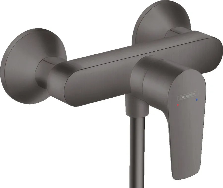 Hansgrohe Talis E, nástěnná páková sprchová baterie, kartáčovaná černá chromová, 71760340