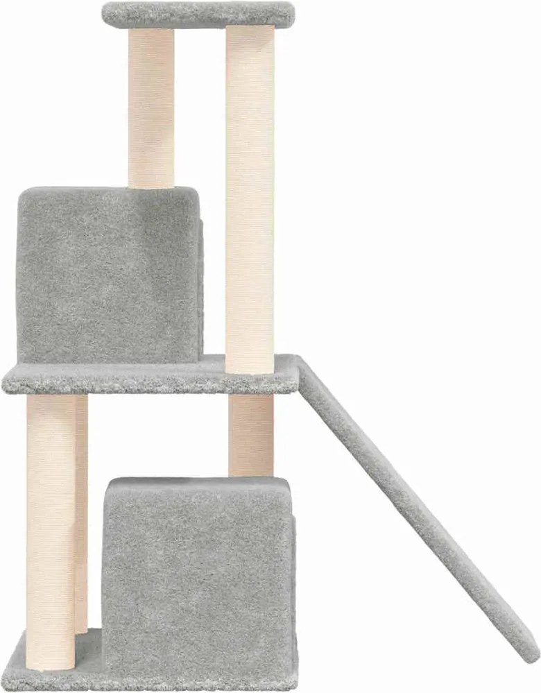 Škrabadlo pro kočky se sisalovými sloupky světle šedé 82 cm 171664