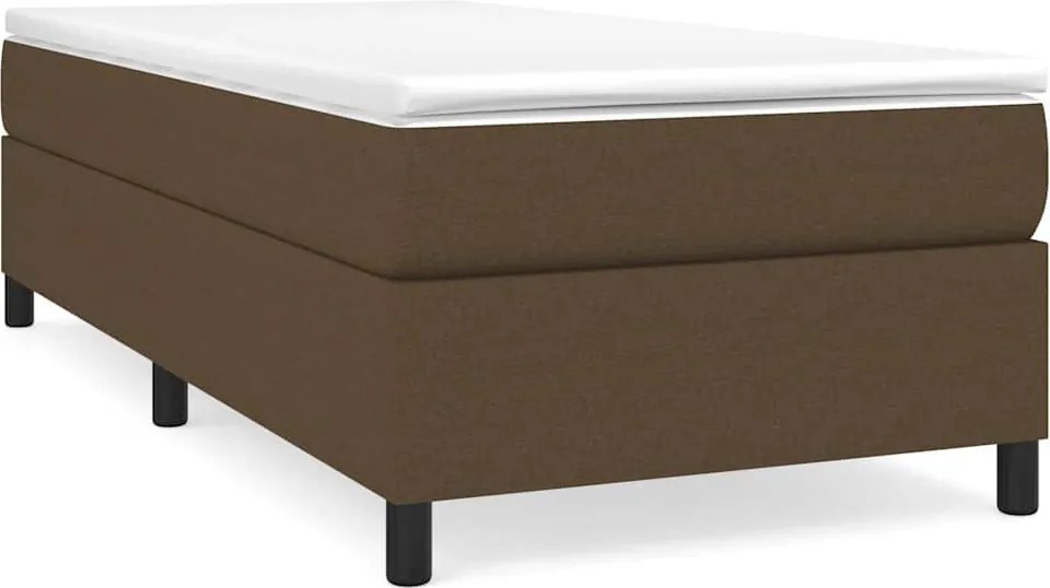 Rám postele s boxspringem tmavě hnědá 100 x 200 cm textil 3120841