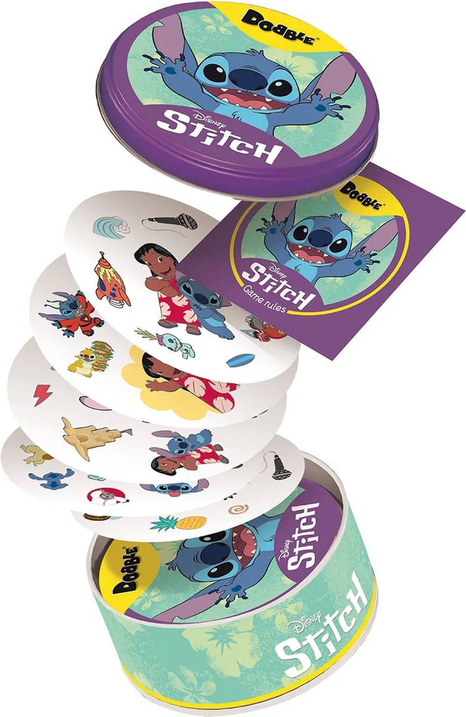 ASMODEE Hra postřehová Dobble Stitch v plechové krabičce *SPOLEČENSKÉ HRY* asdobsti07m