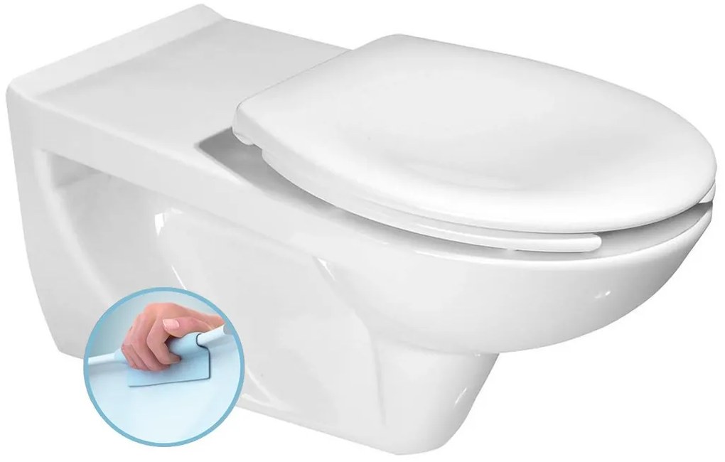 Sapho Sapho, HANDICAP WC závěsné prodloužené, Rimless, 37,5x73cm, bílá, K670-002