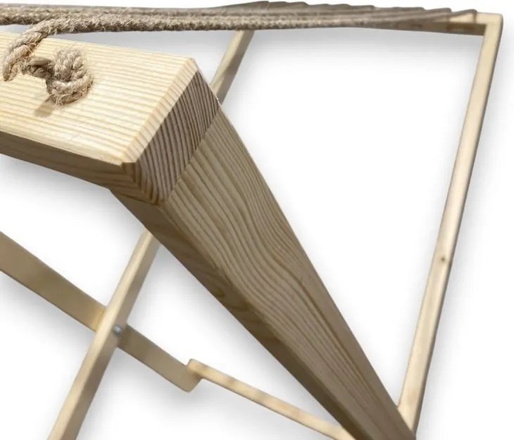 Designový dřevěný sušák na prádlo – ruční výroba, malý, světlý, skládací, volně stojící
