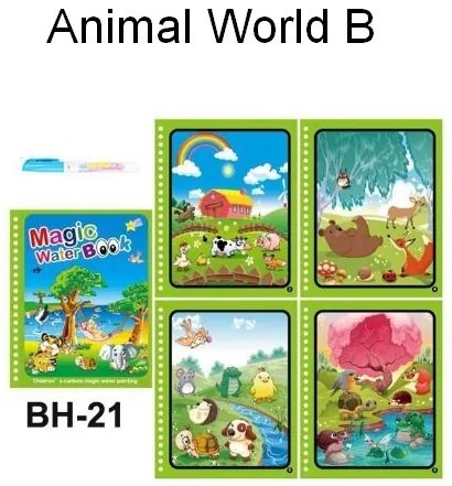 Montessori Magic Book vybarvovací knížka vodou Varianta: Animal World B