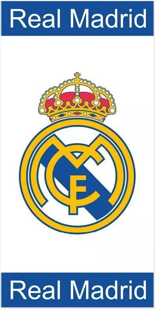 Plážová fotbalová osuška FC Real Madrid - motiv Classic Logo - 70 x 140 cm