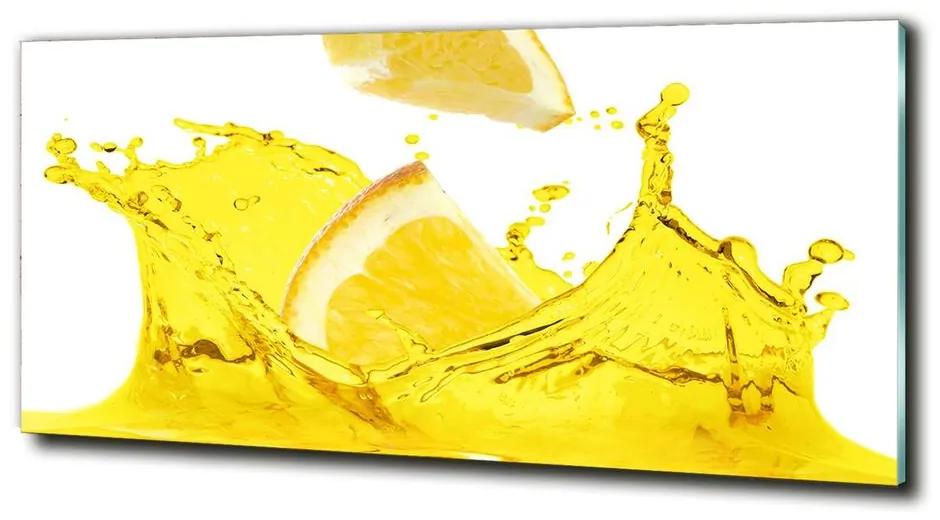 Wallmuralia Foto obraz sklo tvrzené Plátky citronu 125x50 cm