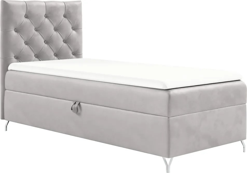 Boxspringová postel, 90x200, světle šedá látka Velvet, levá, GULIETTE + dárek
