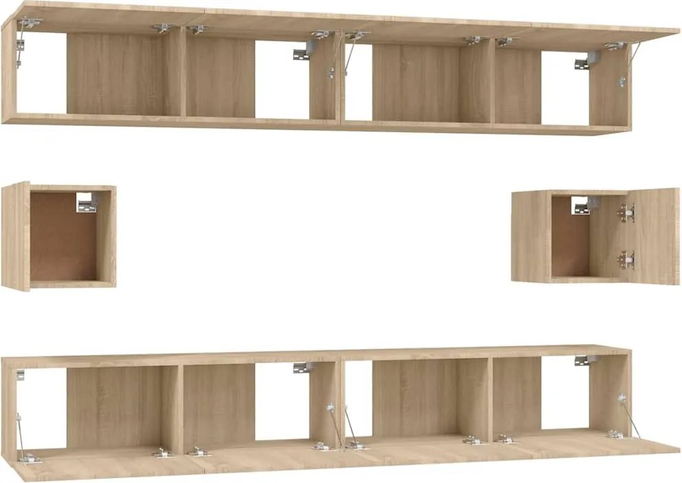 6dílný set TV skříněk dub sonoma kompozitní dřevo 3114368