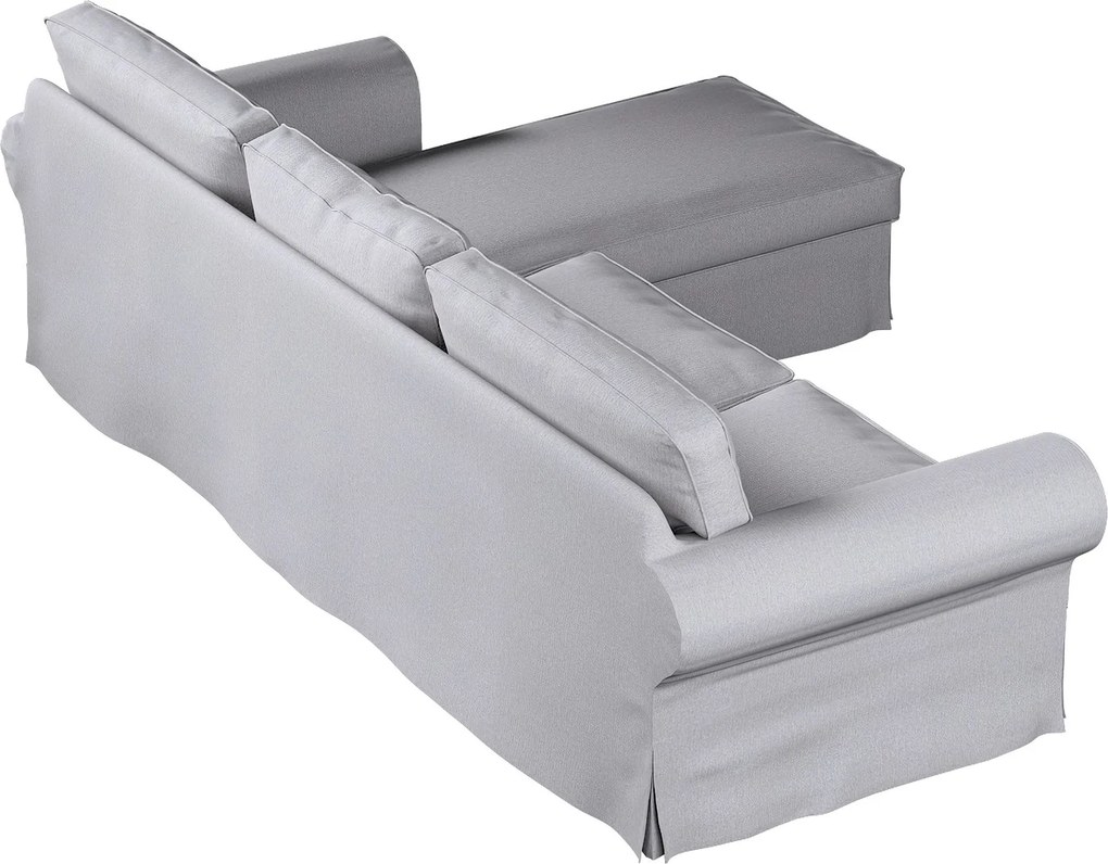 Potah na pohovku IKEA Ektorp 2-místná s lenoškou barva šedá látka pletený vzor