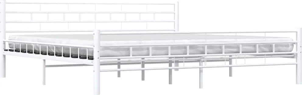 Rám postele bílý kovový 200 x 200 cm 285301