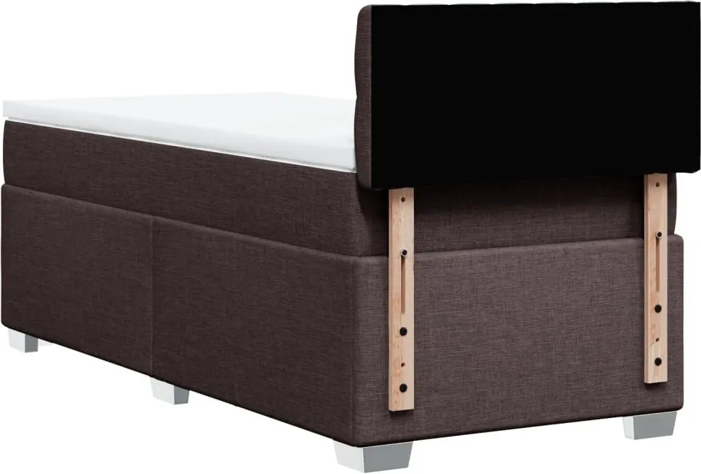 Box spring postel s matrací tmavě hnědá 100 x 200 cm textil 3285809