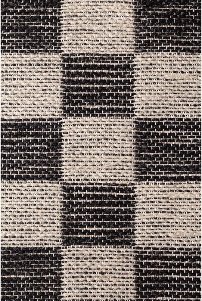 Černý/krémový oboustranný/ručně tkaný běhoun s příměsí juty 80x300 cm Rex – Hanse Home