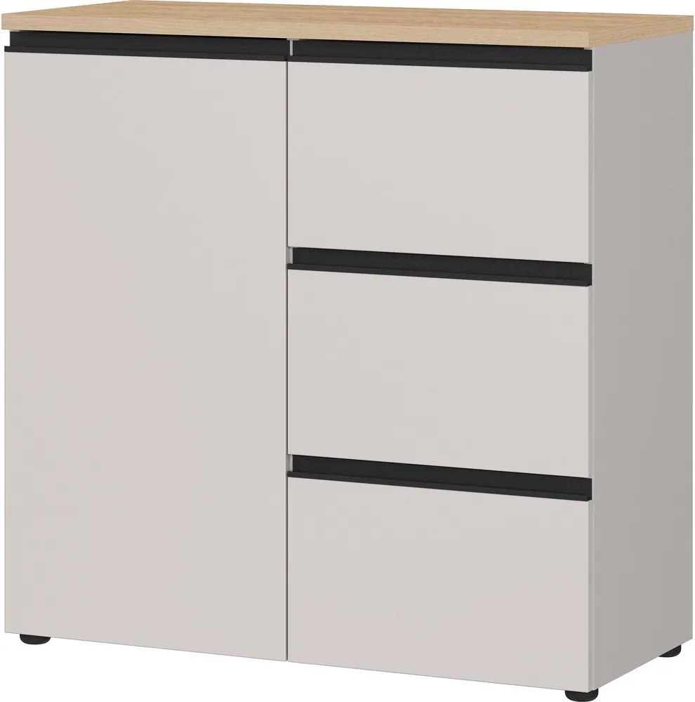Šedobéžová/ve světle přírodní barvě komoda 90x91x41 cm Cormano – Germania