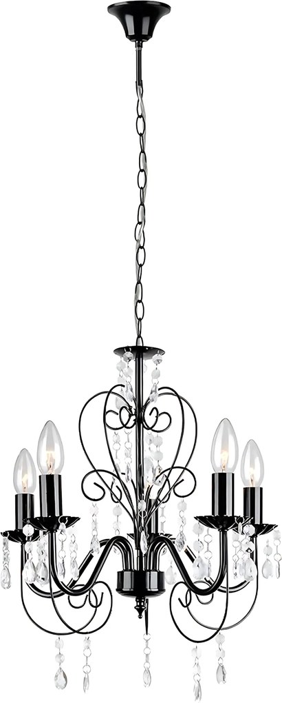 Toolight Rea, Stropní svítidlo EBT010-5CP BLACK, OSW-01245