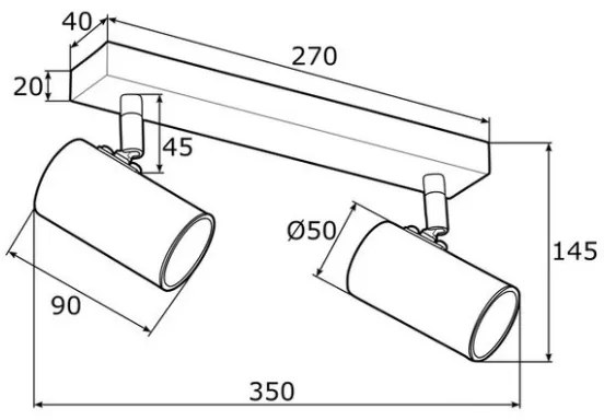 Argon 0891 - Bodové svítidlo LAGOS 2xGU10/5W/230V černá/mosaz