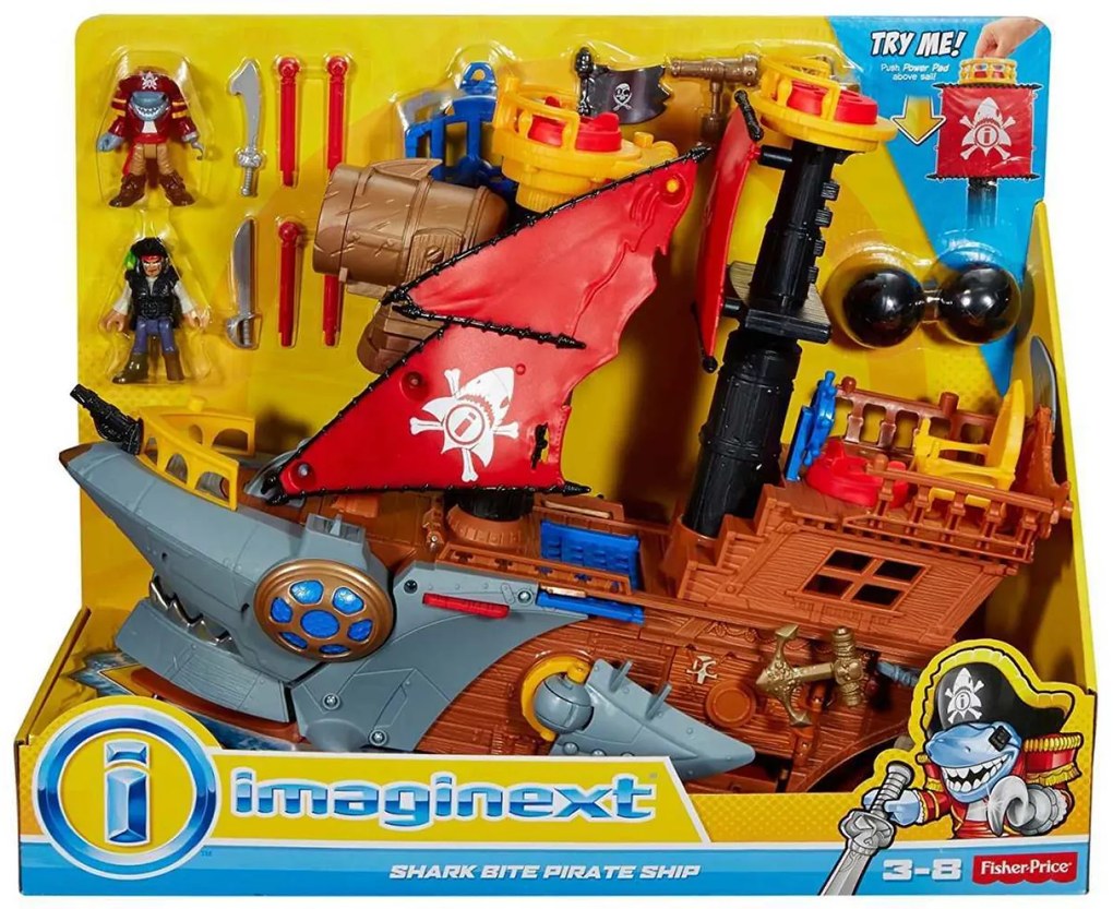 Fisher price imaginext pirátská loď žralok, mattel dhh61