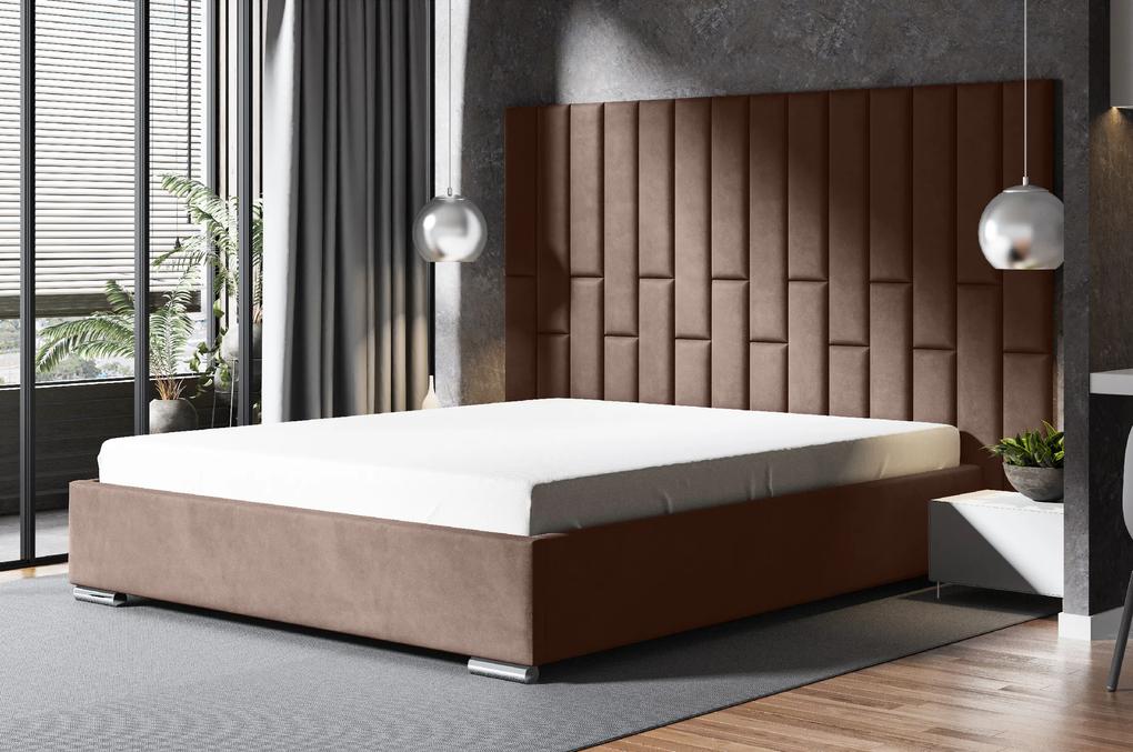 Eka Čalouněná postel LANA 120 x 200 cm Barva látky Trinity: (2310) Růžová, Úložný prostor: S dřevěným rámem úložného prostoru