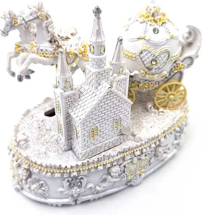 Madrid Magnificence Svatební kočár - hrací skříňka - svatební dar – 14279