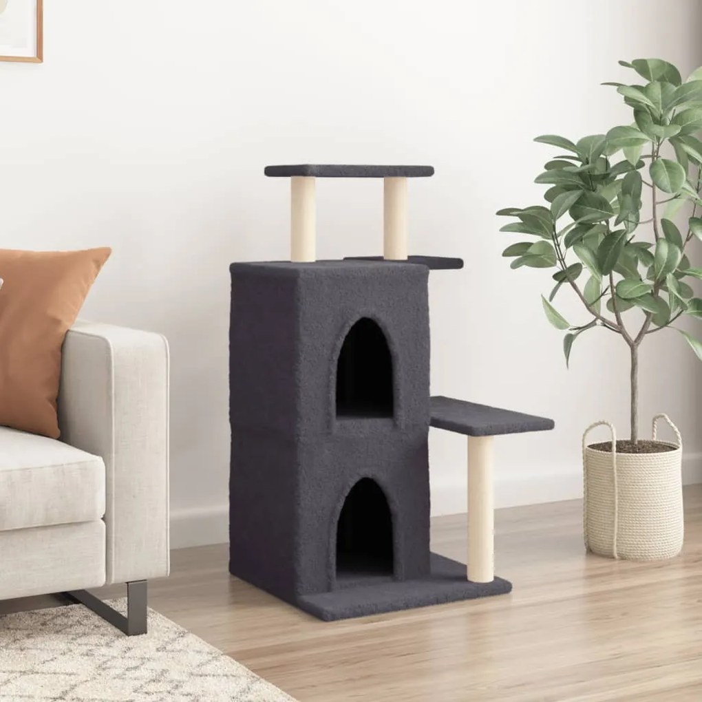 Škrabadlo pro kočky se sisalovými sloupky tmavě šedé 97 cm 172114