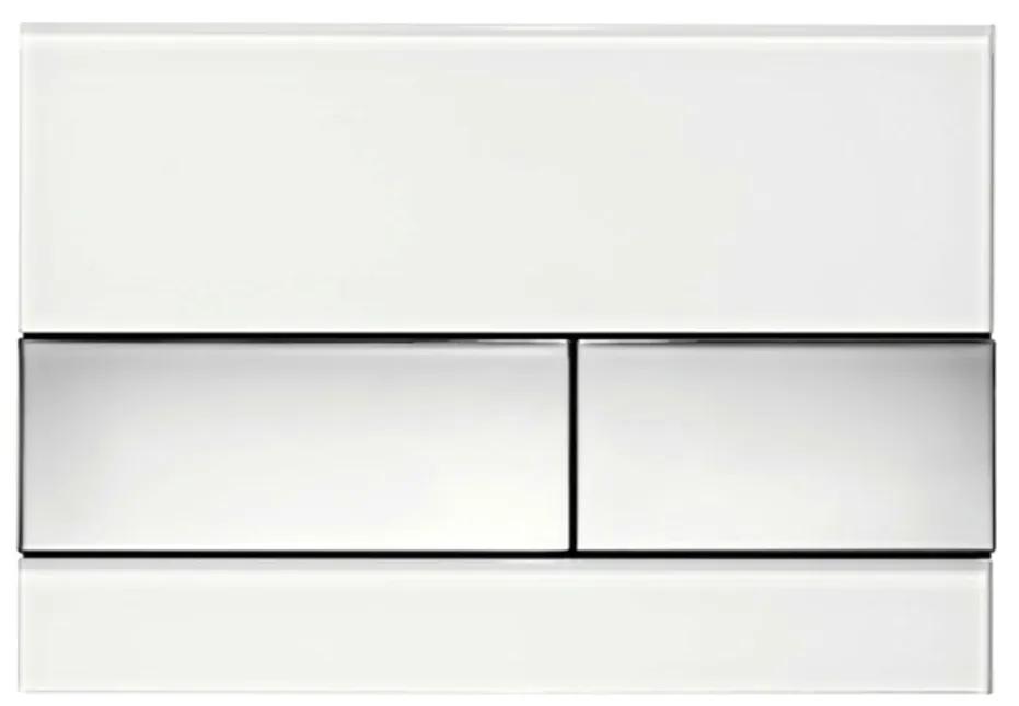TECEsquare- Ovládací tlačítko, skleněné, bílé sklo - chrom 9240802