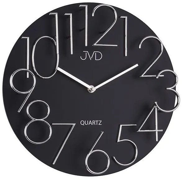 Exkluzivní designové moderní černé hodiny JVD quartz HB09