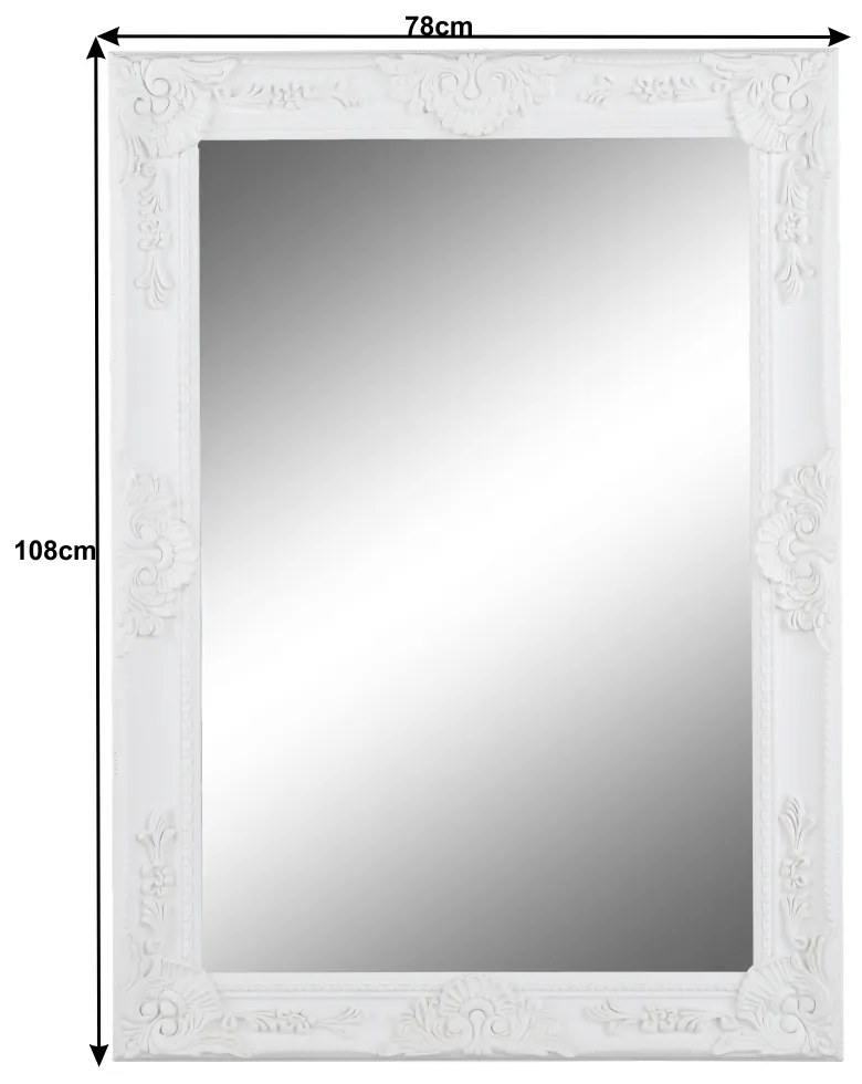 Tempo Kondela, s.r.o. Zrcadlo, dřevěný rám bílé barvy, MALKIA TYP 9