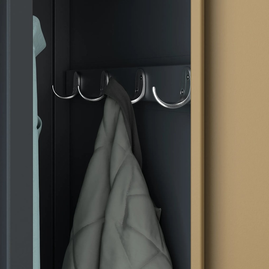 Šatní skříňka pro zaměstnance 4-boxová, antracit/ořech, 800x1800x500 mm: KACPER Eco Design