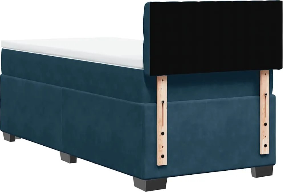 Box spring postel s matrací tmavě modrá 80 x 200 cm samet 3286172