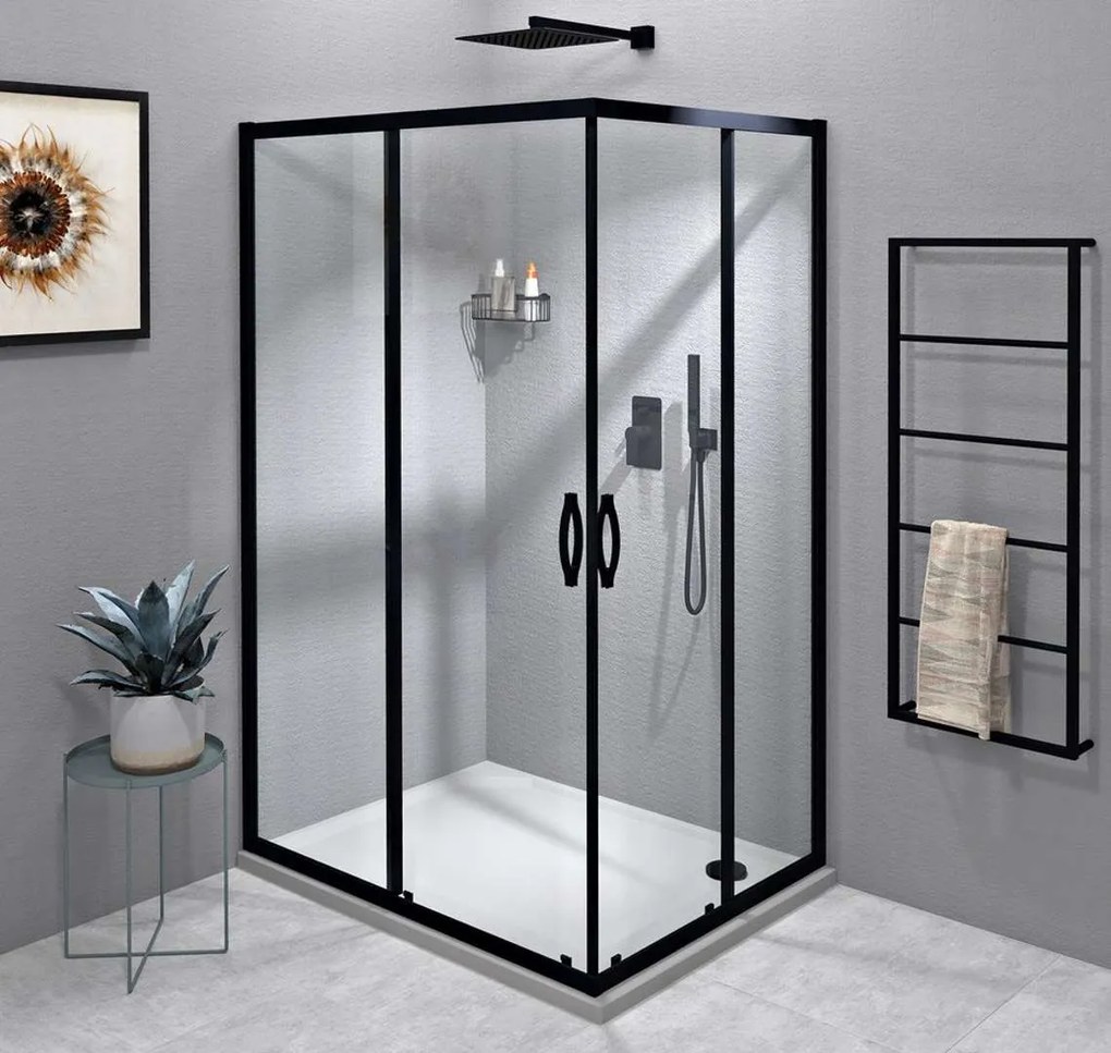 Gelco Sigma Simply - Sprchový kout 120x110 cm, L/P varianta, čiré sklo/matná černá GS2112B-02