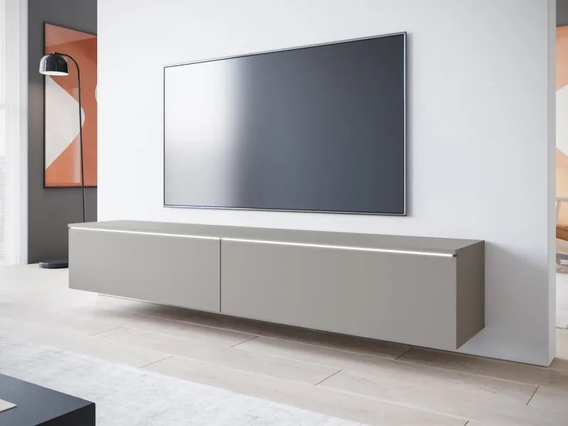 TV stolek Dlone 180, Barva: šedé palladium, Osvětlení: osvětlení LED - bílé