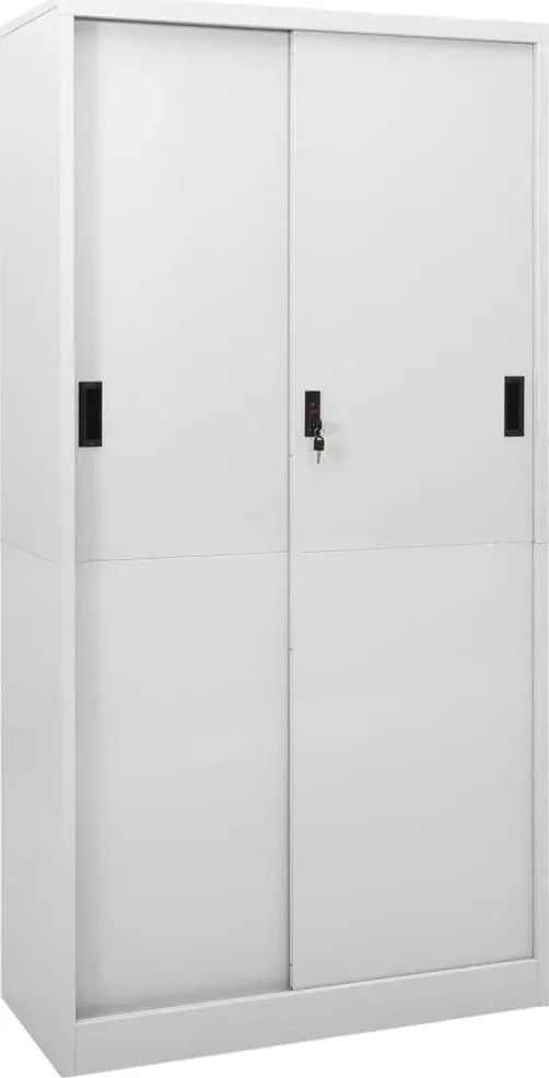 vidaXL Kancelářská skříň s posuvnými dveřmi 90 x 40 x 180 cm ocel [335960] Barva: Černá