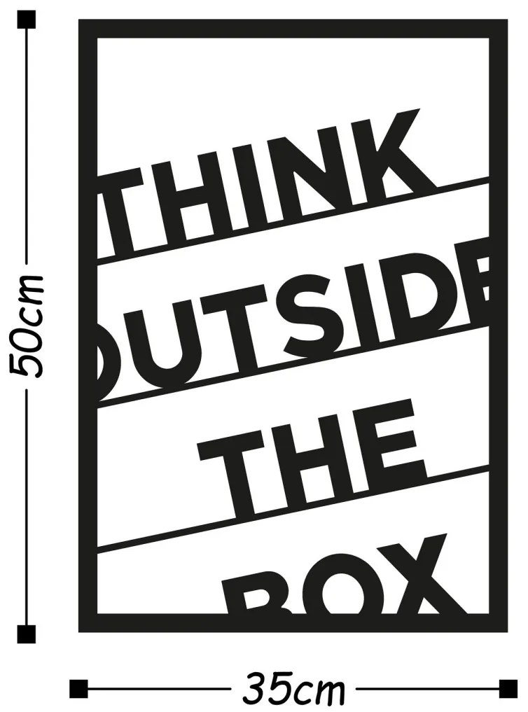 Nástěnná dekorace Think Outside The Box černá