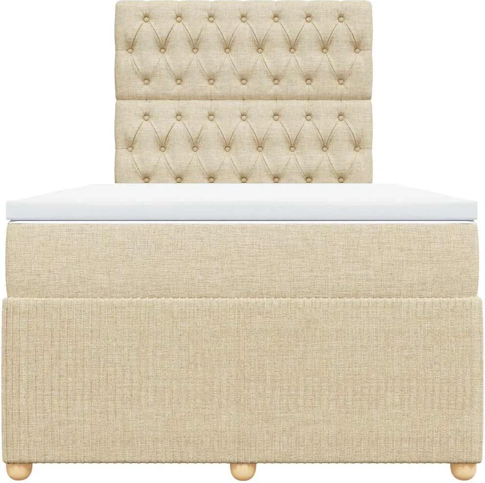 Box spring postel s matrací krémová 120x200 cm textil 3294335