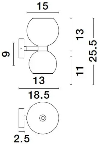 Designové nástěnné svítidlo Palmer 15 černé
