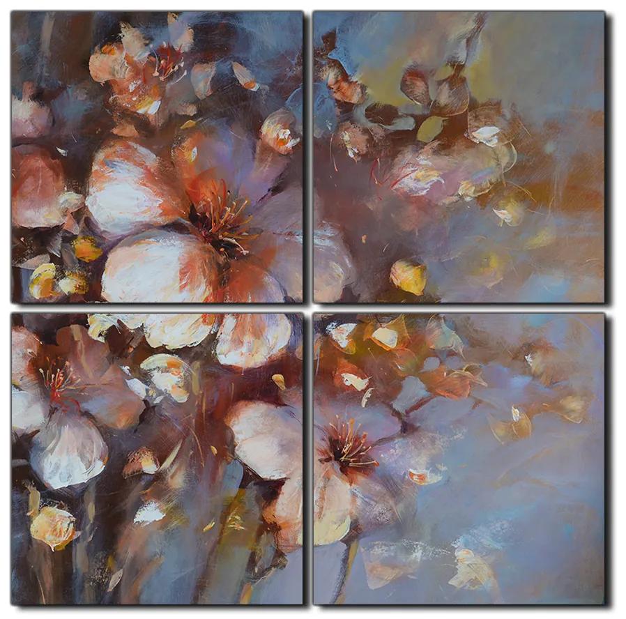 Obraz na plátně - Květ mandlí, reprodukce ruční malby - čtverec 3273E (100x100 cm)