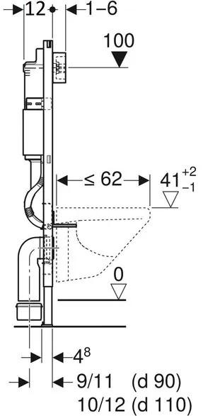 Geberit DuofixBasic WC modul 112 cm s nádržkou Delta 12 cm, 111.153.00.1