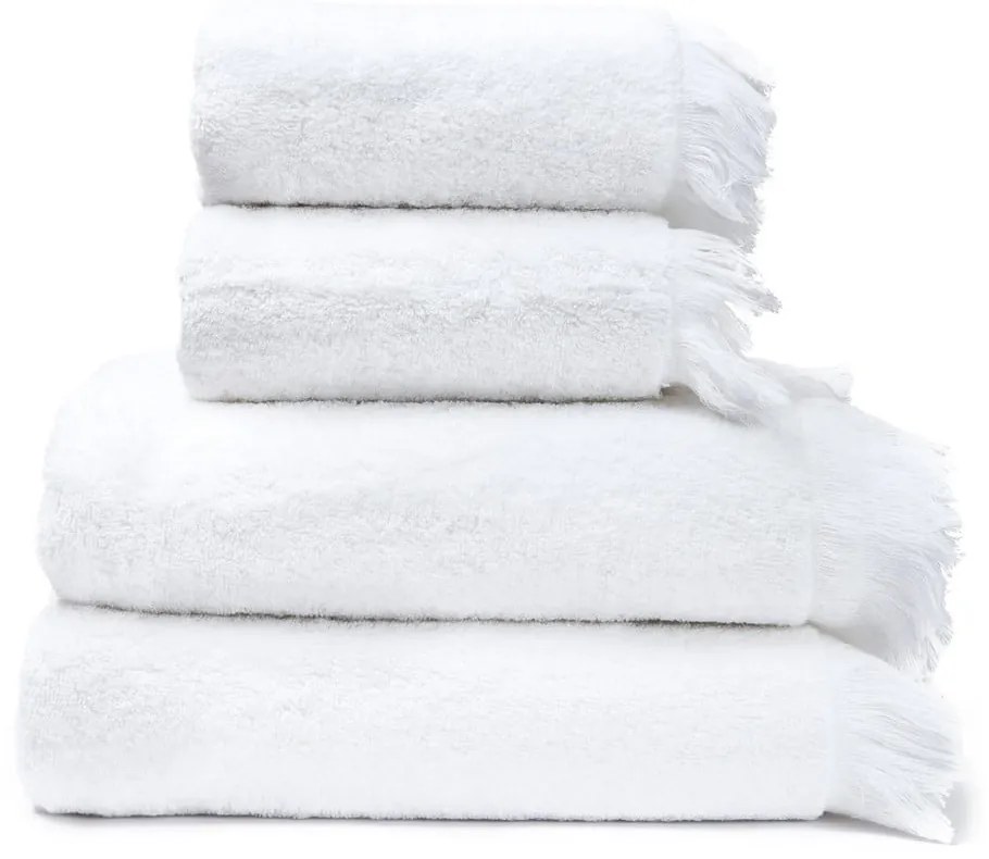 Sada 2 bílých ručníků a 2 osušek ze 100% bavlny Bonami, 50 x 90 + 70 x 140 cm